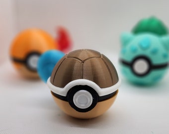 Pokemon Pokeball Collection Gen 1 Starters | 3D Printed Display Figures ...