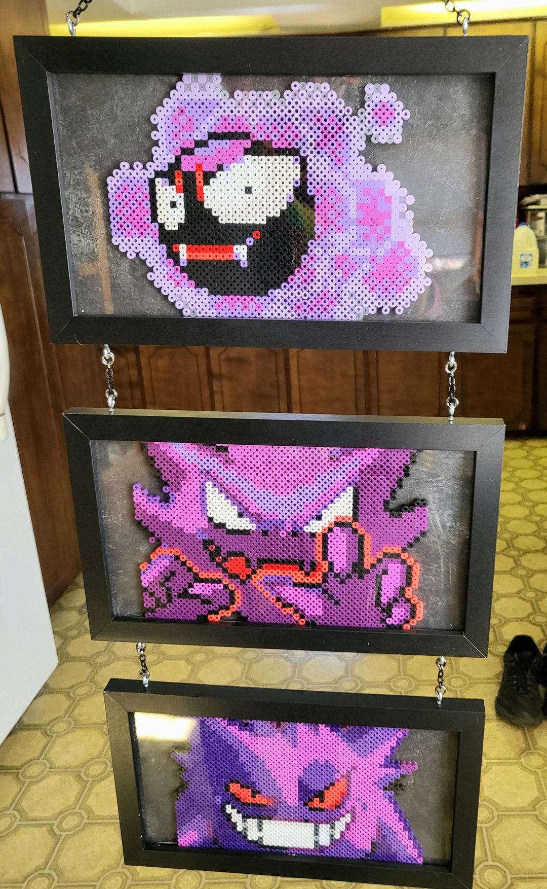Gastly/haunter/gengar Perler Bead Art - Etsy