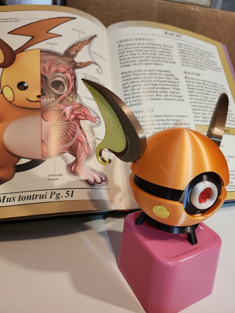 3D Printed Raichu Pokeball With Stand - Etsy