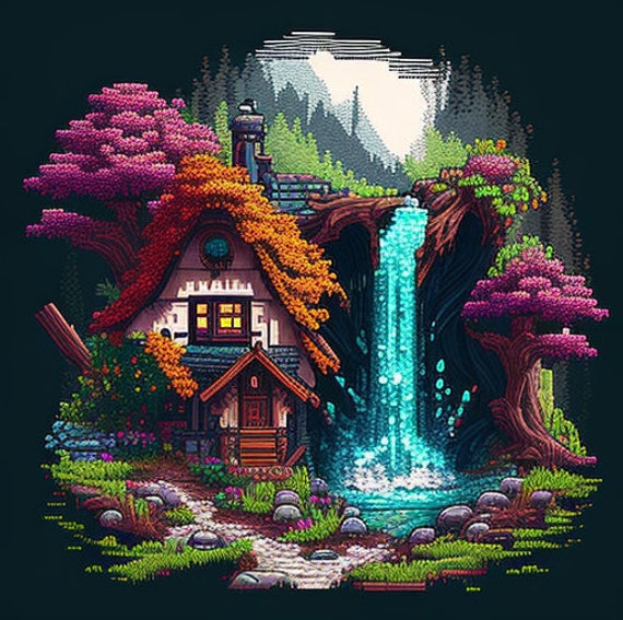 Waterfall Pixel Art