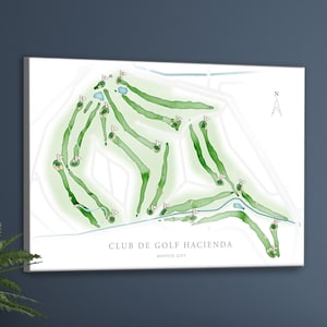 Club De Golf LA HACIENDA Map, Golf Course Holes Layout Prints ...