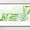 Augusta National Golf Course Map, Watercolor Style Print or Canvas of ...