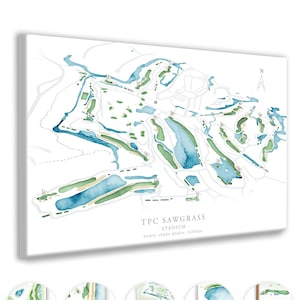 TPC Sawgrass Course Map, STADIUM Course Layout, Florida Golf Gift Poster, Gift for Husband Golf ...