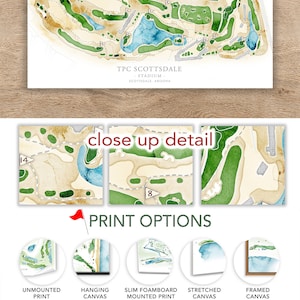 TPC Scottsdale Golf Course Map, Stadium Course Layout, AZ Golf Print ...
