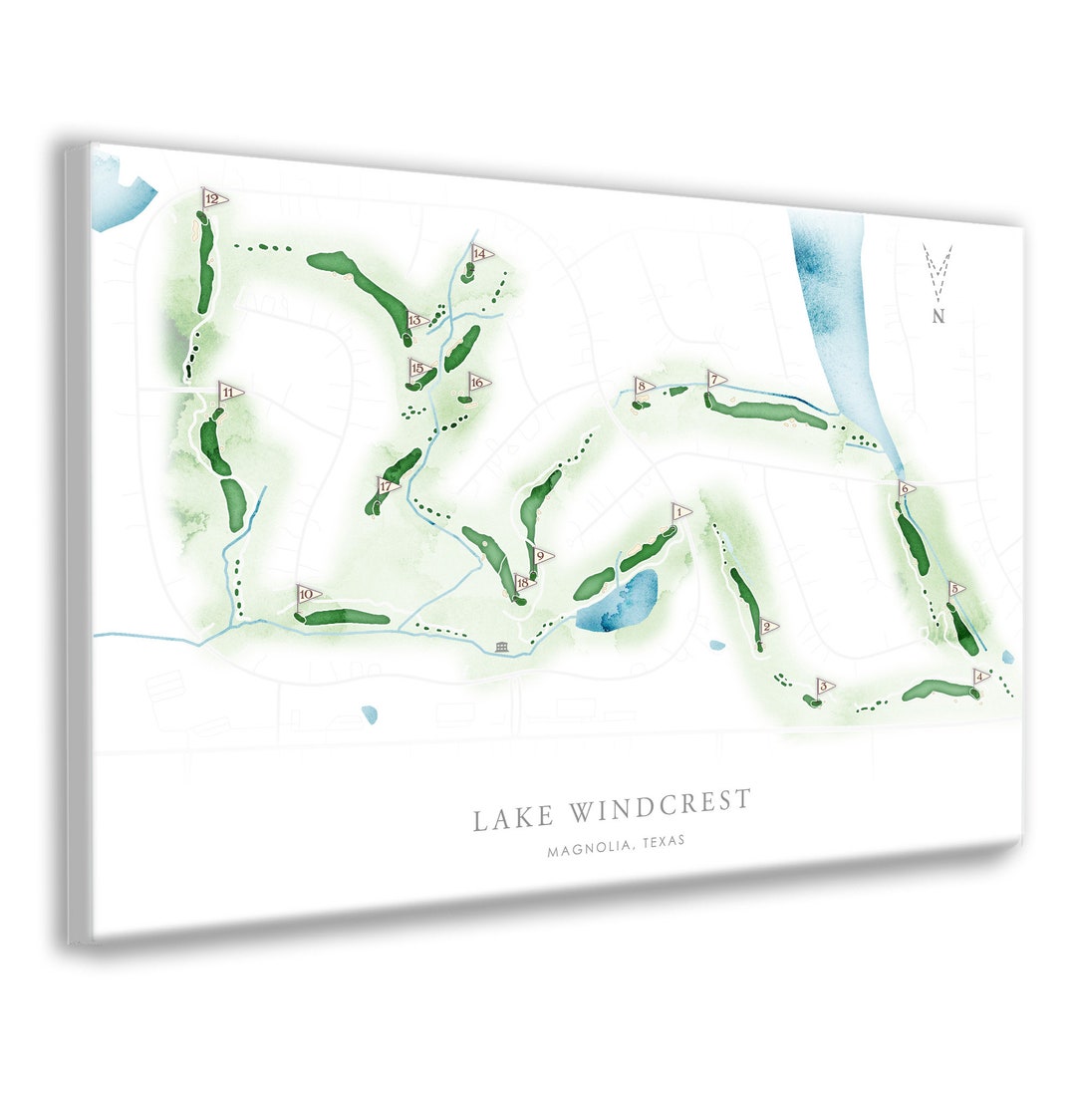 Lake Windcrest Golf Course Map, Texas Course Layout, Map of Golf Club ...