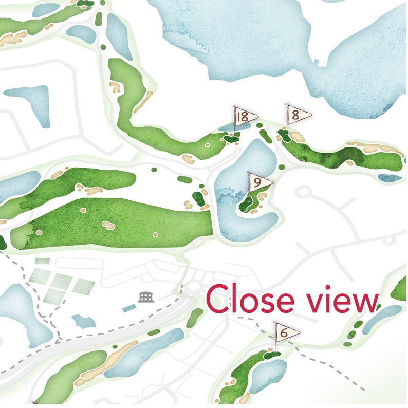 The Peninsula Golf Club Golf Course Map Print, Delaware Golf Course ...