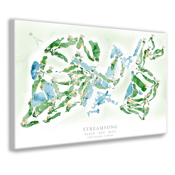 Golf Course Blue Print - Etsy