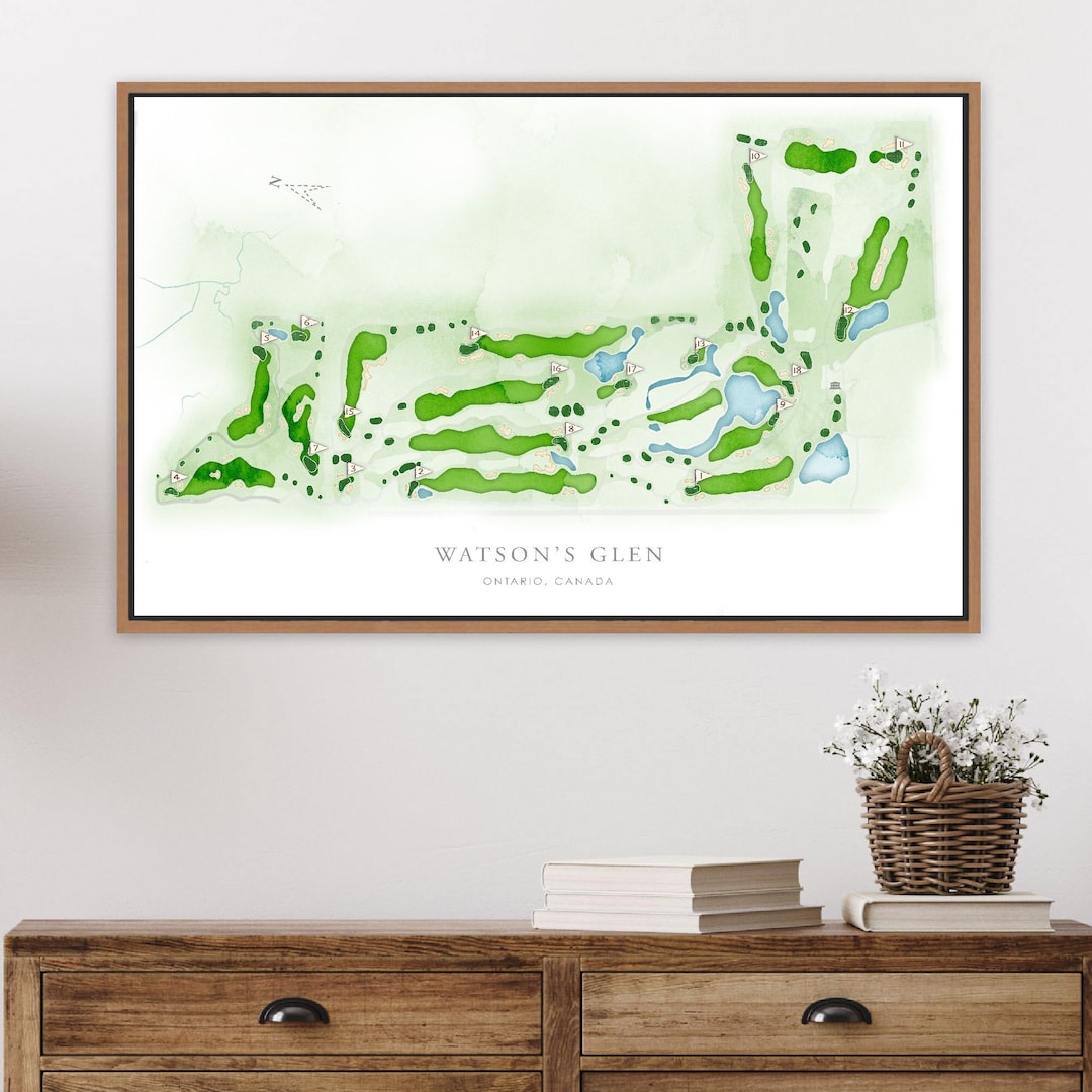 Watson's Glen Golf Course Map, Ontario Golf Map, Unique Golf Gift Decor ...
