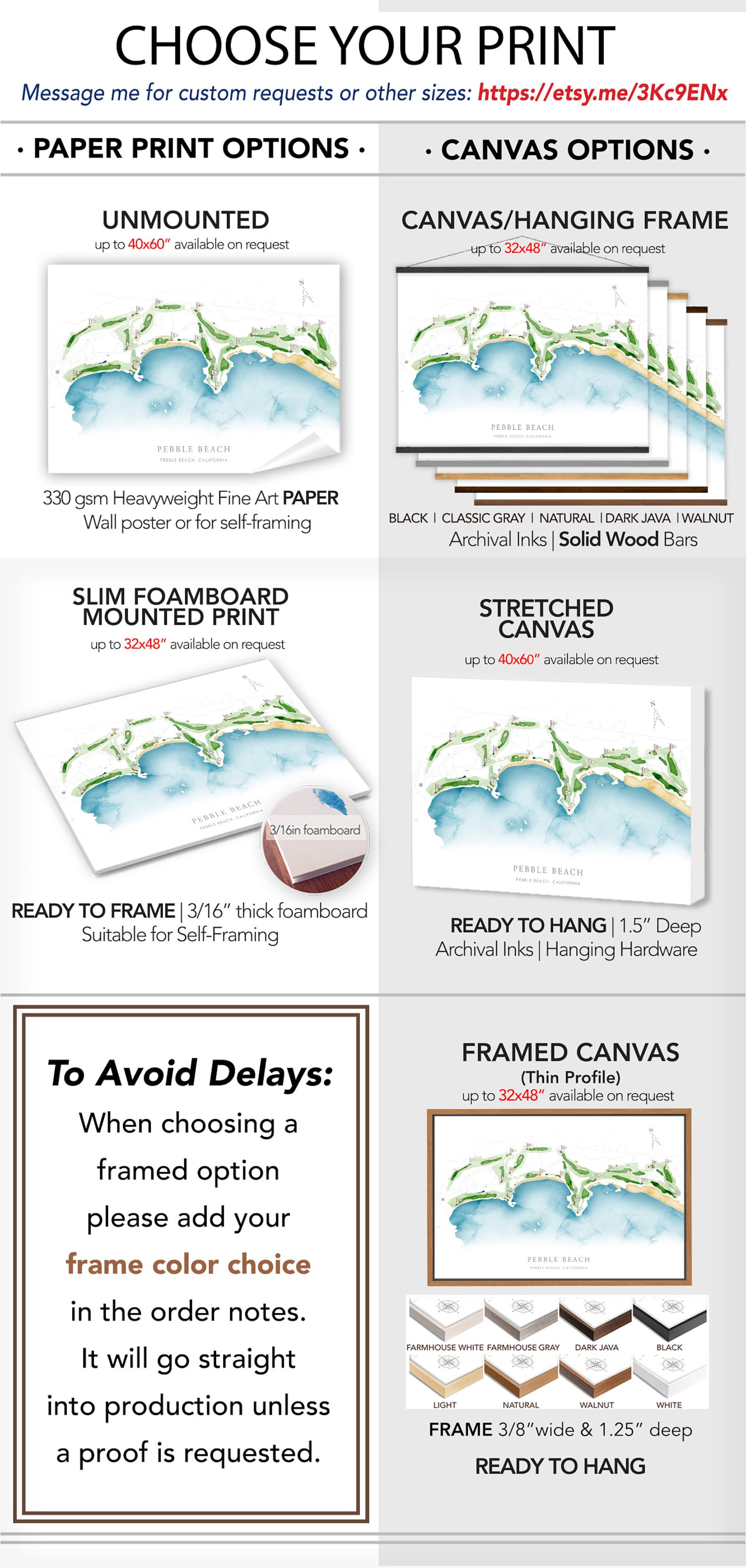 Pebble Beach Golf Course Map, Watercolor Style Golf Layout of Course ...