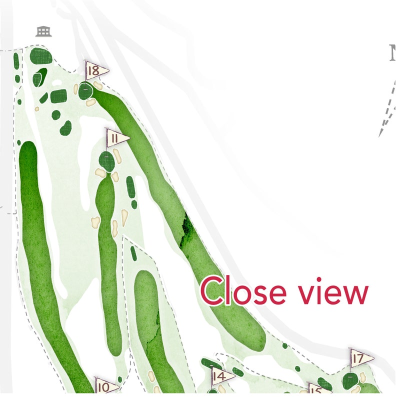 Glendora Country Club Course Map, Golf Map Layout, CA Golf Print or ...