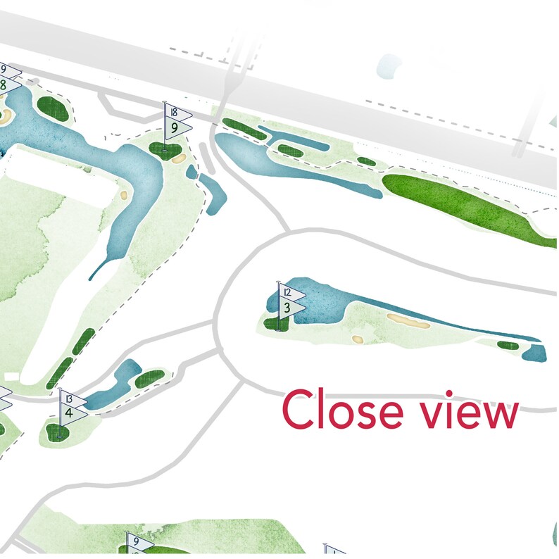 Hombre Golf Course Map, Good Bad Ugly Courses, Watercolor Florida ...