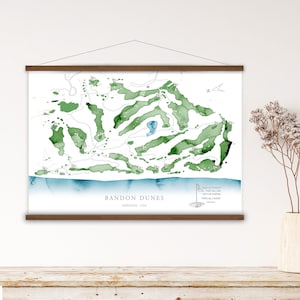 Custom Golf Course Map Print or Canvas. Personalized Golf Gift for ...