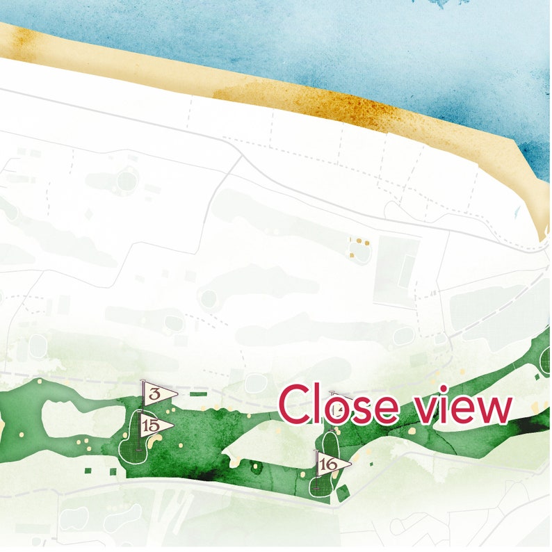 St Andrews Golf Course Map, Scotland Golf Club Layout Print or Canvas ...