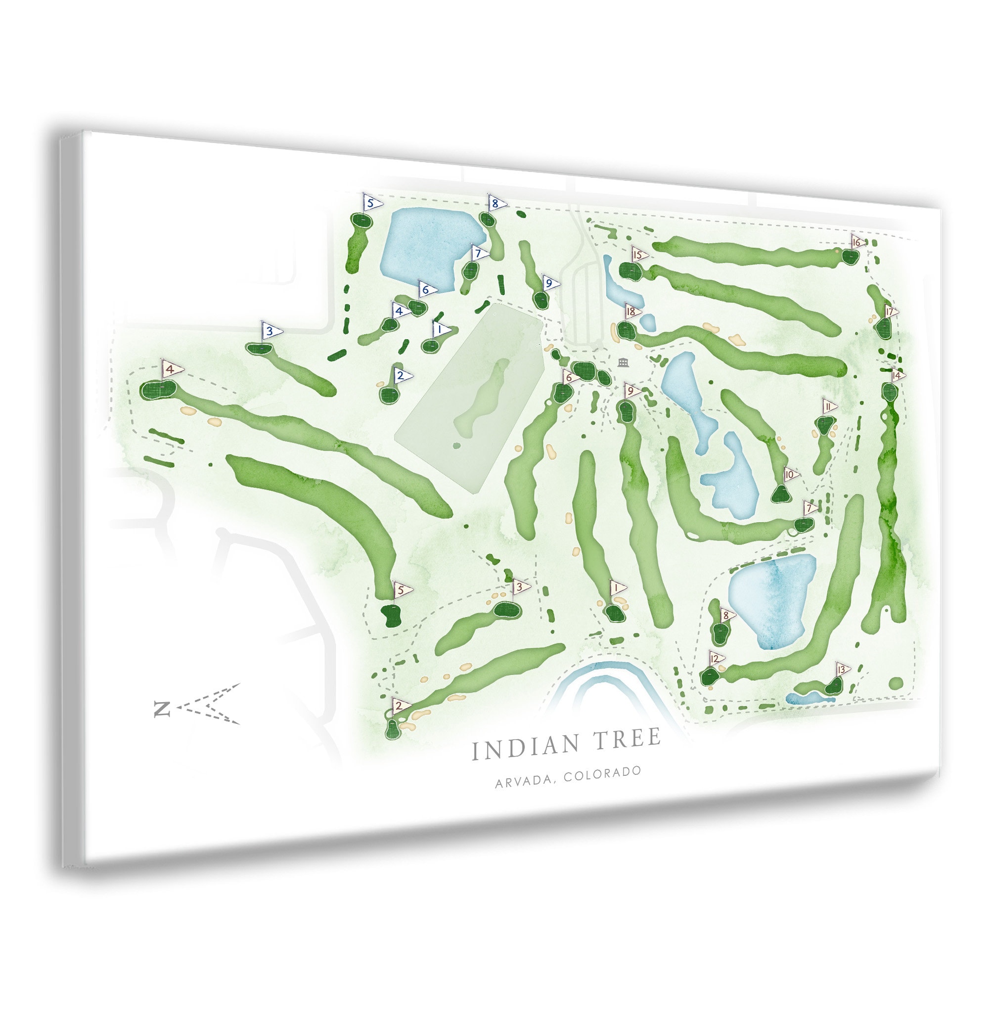 Indian Tree Golf Course Map, Colorado Golfer Wall Decor, Custom ...