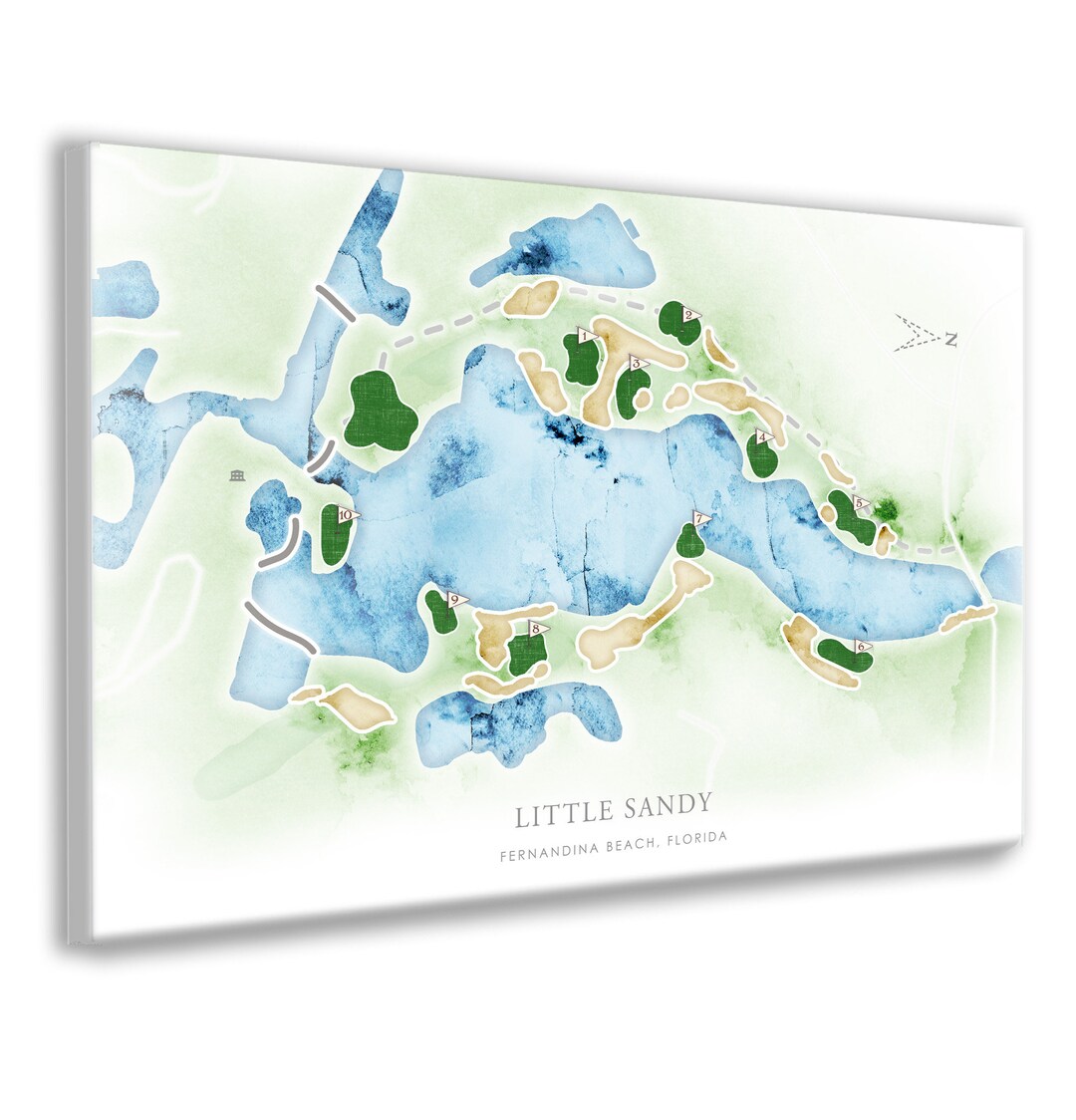 Little Sandy Golf Course Map, Florida Course Golf Print, Gift for Golf ...