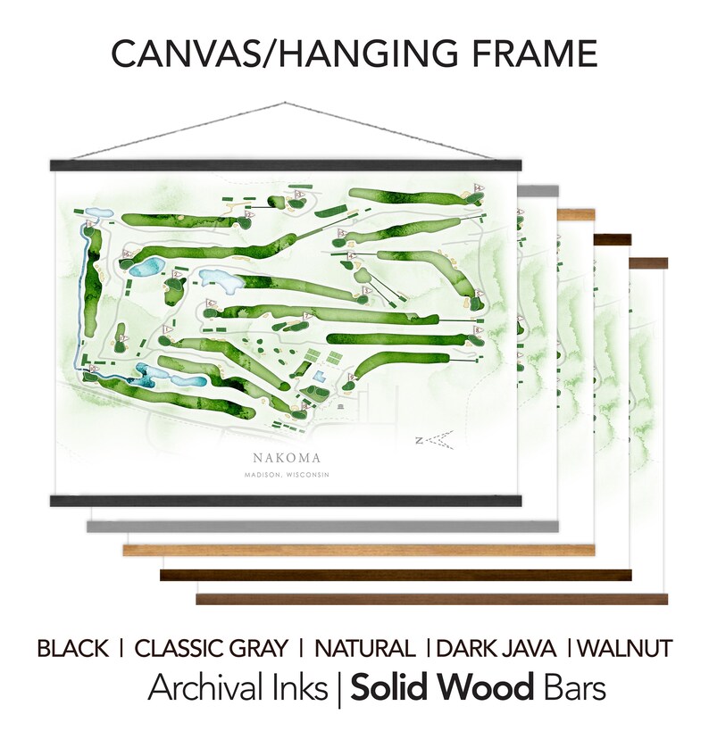 Nakoma Golf Course Map, Golf Club Course Layout, WI Golf Print, Wife's ...