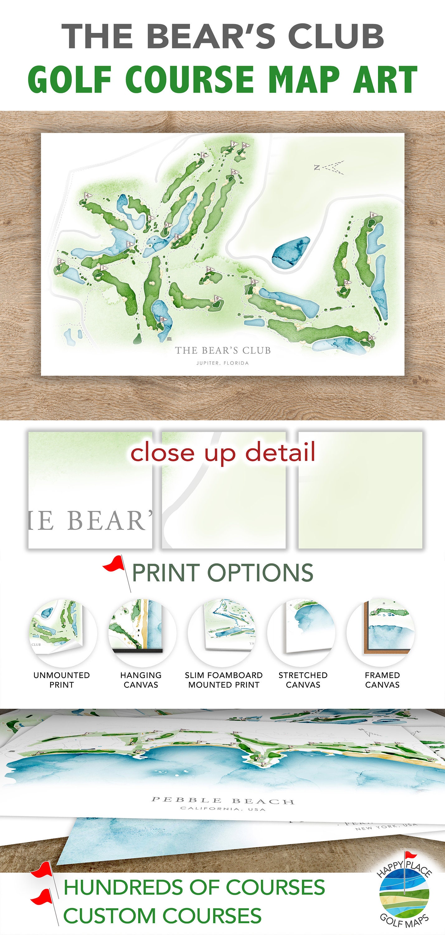 The Bear's Golf Course Map, Jupiter Florida Club Course Layout, Golf ...