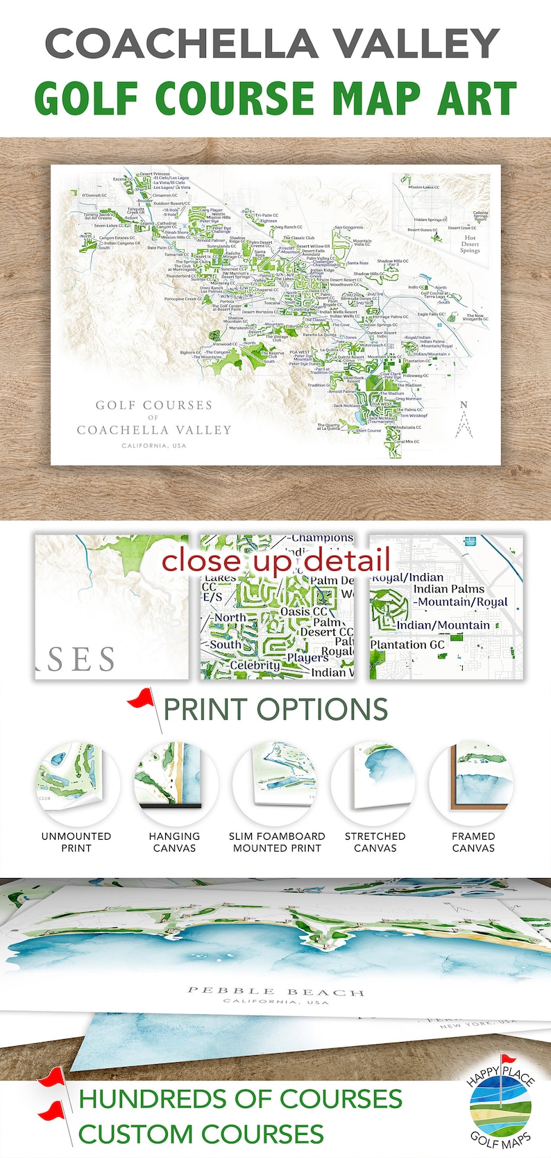 Detailed Map of Golf Courses in Palm Springs & Coachella, Indian Wells ...