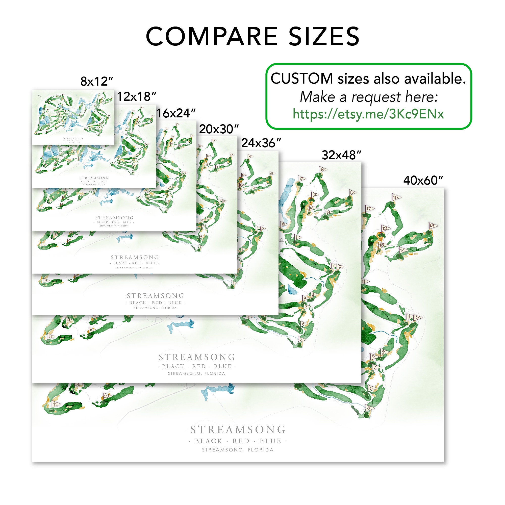 TPC Sawgrass Course Map, STADIUM Course Layout, Florida Golf Gift ...
