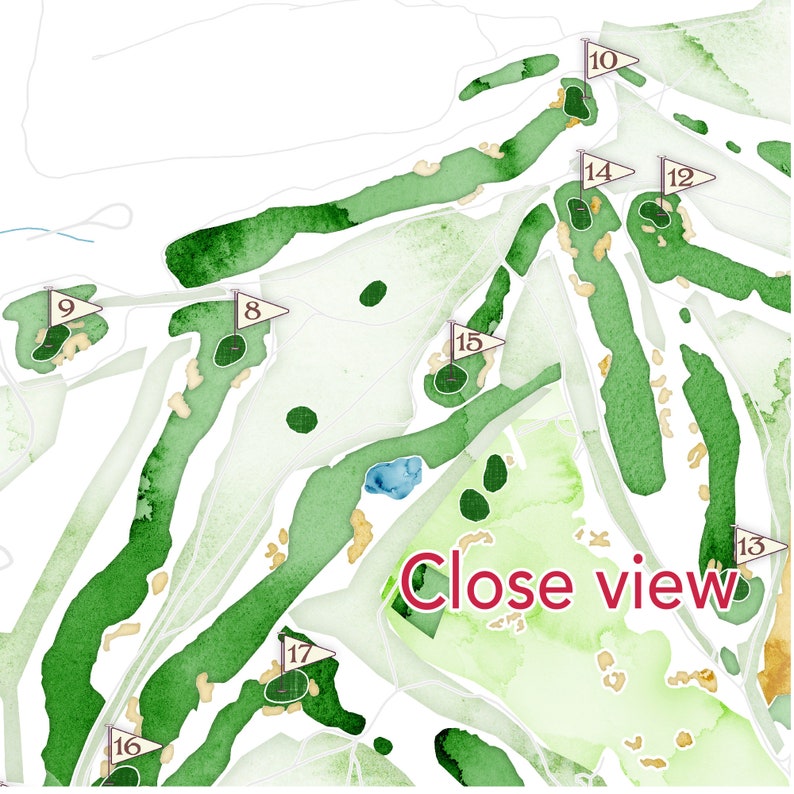 Pinehurst No.2 Golf Course Map Print, NC Golf Course Layout Print or ...