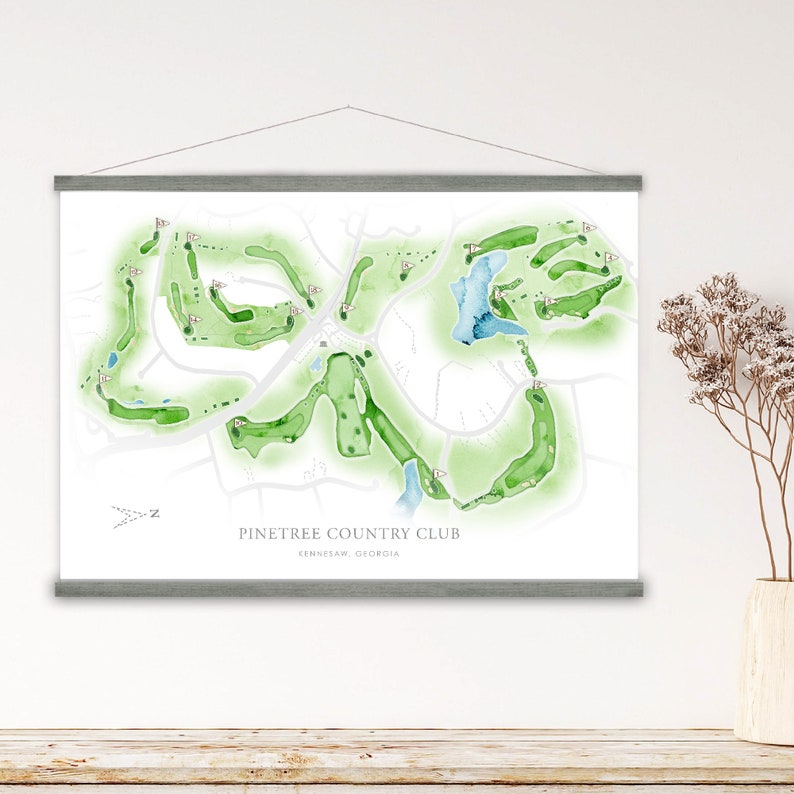 Pinetree Country Club Golf Course Map Print, Kennesaw Georgia Golf ...