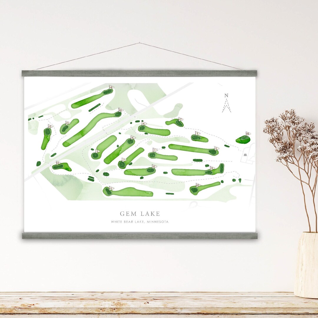 Gem Lake Golf Course Map, Minnesota Golfing, Course Layout Print, Map ...