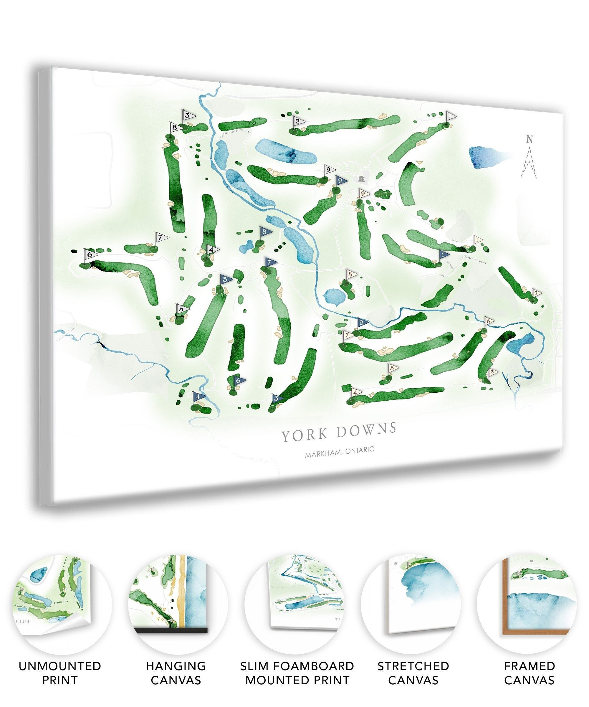 York Downs Ocean Course Golf Course Map, Golf Decor Gift, Ontario Golf ...