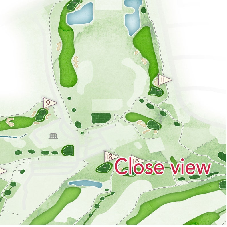 Braeburn Golf Course Map Layout, Texas Golfer Gift, Golf Print for ...