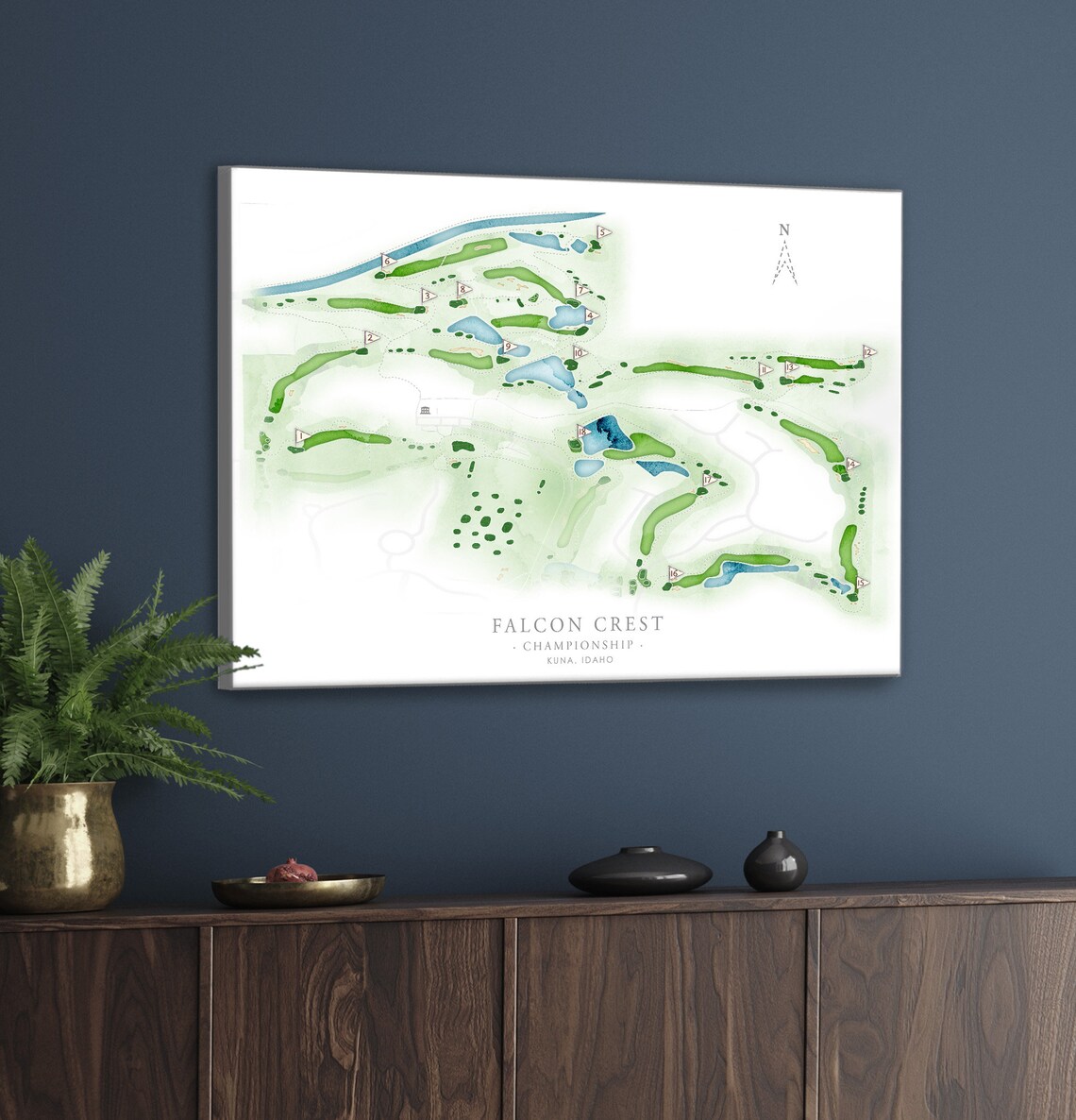 Falcon Crest Golf Course Map Championship Course ID Golf - Etsy