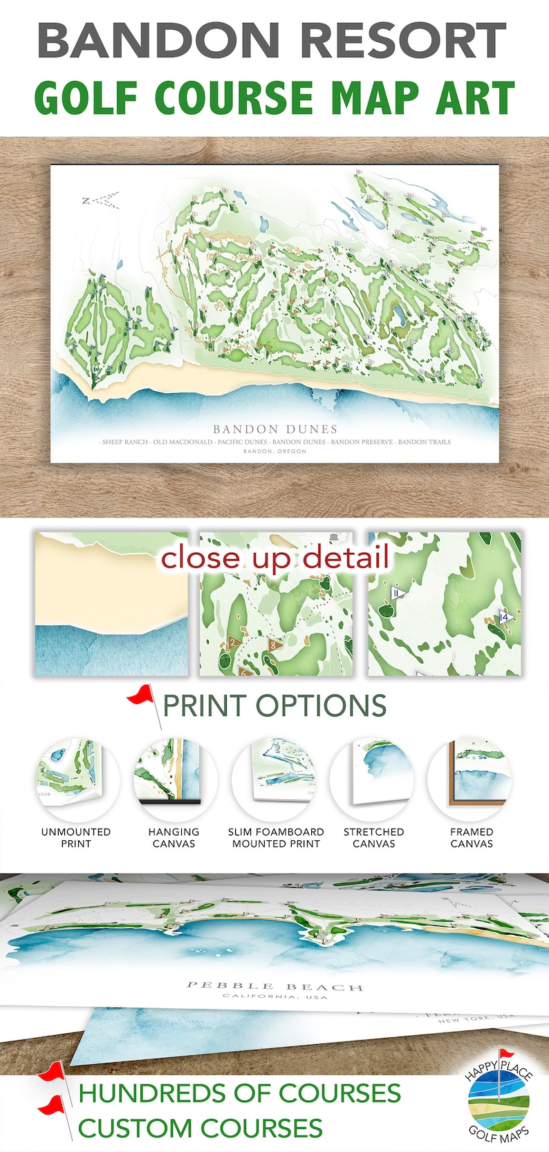 6 Bandon Dunes Golf Courses Map, Sheep Ranch,old Macdonald Pacific ...