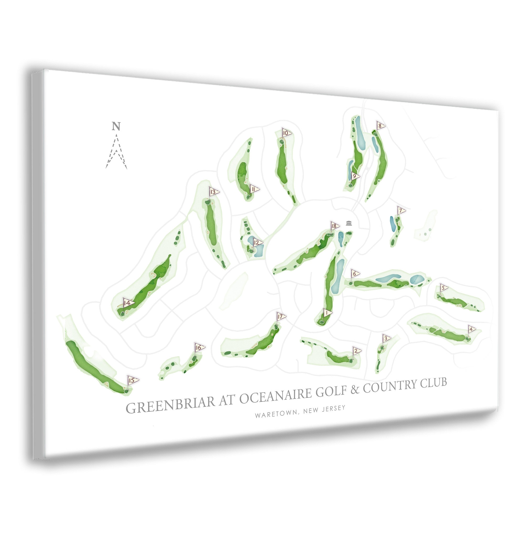 Greenbriar Oceanaire Map, Country Club Golf Course Maps, Golfing Wall ...