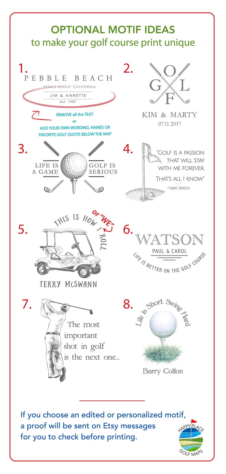 Personalization Upgrade for Golf Course Print - Etsy