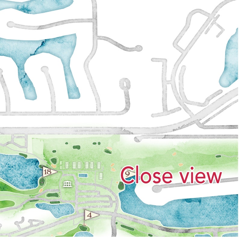 Audubon Country Club Golf Course Map, Print or Canvas of Florida Golf ...