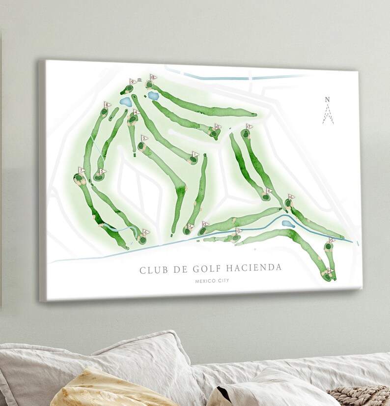 Club De Golf LA HACIENDA Map, Golf Course Holes Layout Prints ...