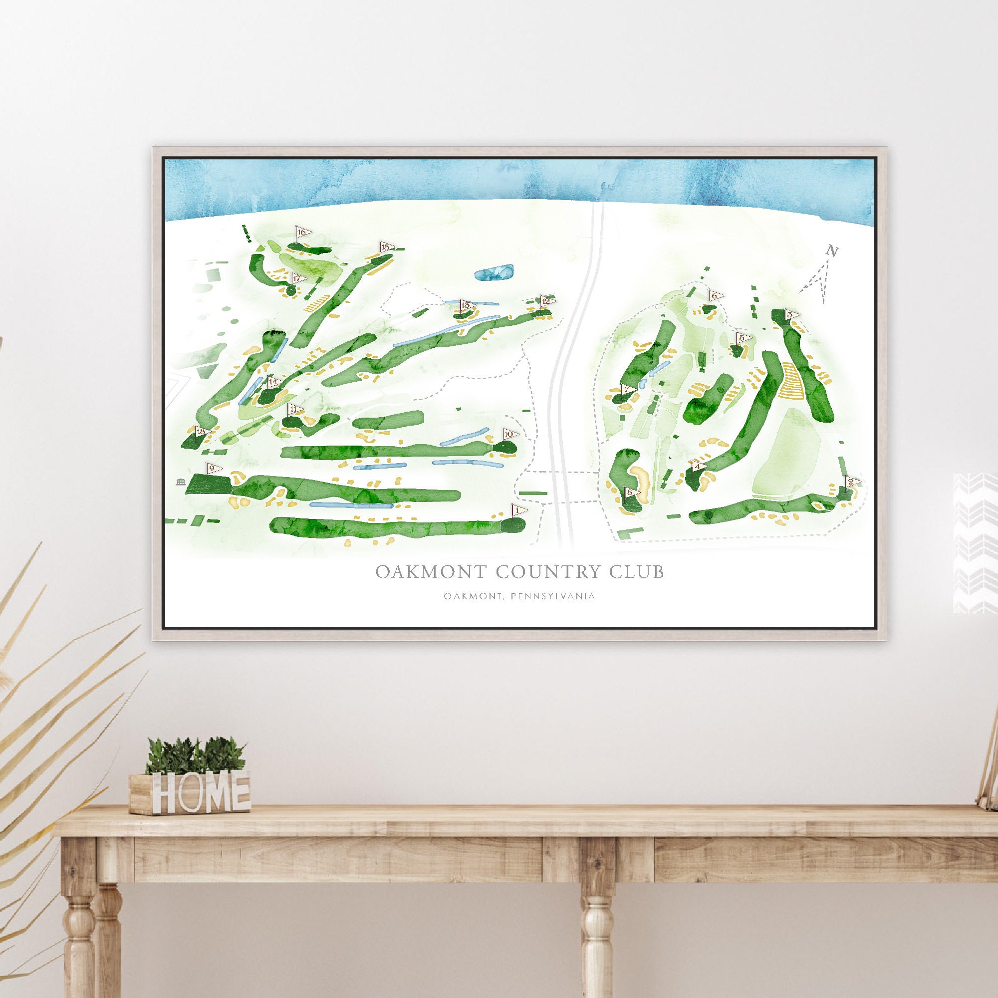 Oakmont Golf Course Map Print, Layout of PA Course for Golfer, Country ...