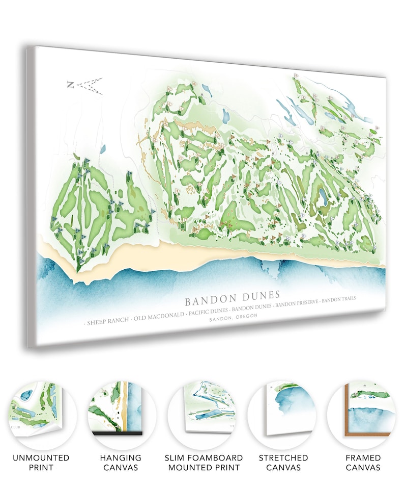 6 Bandon Dunes Golf Courses Map, Sheep Ranch,old Macdonald Pacific ...