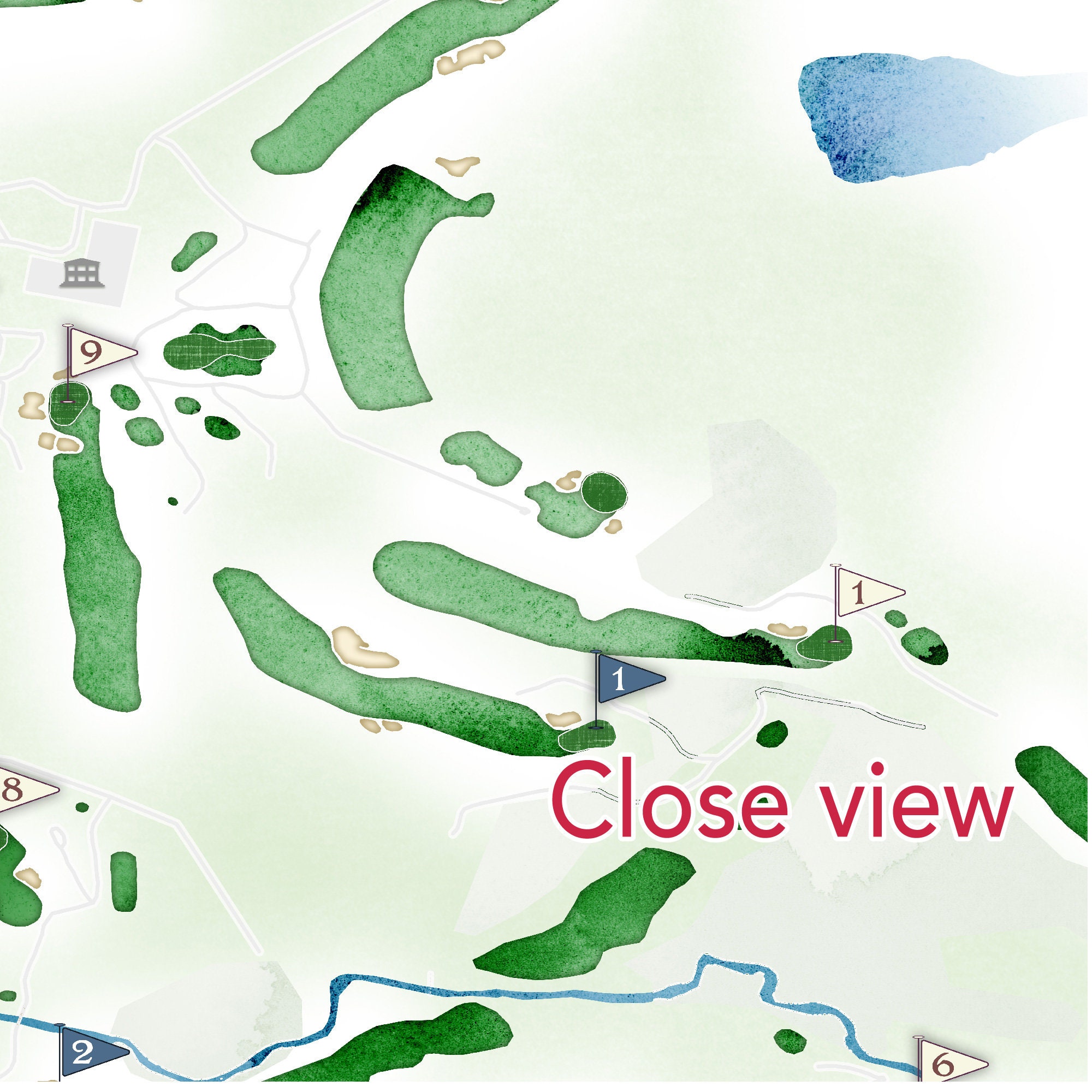 York Downs Ocean Course Golf Course Map Golf Decor Gift - Etsy