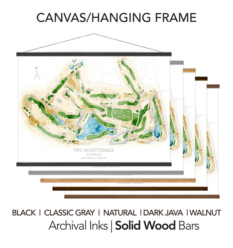 TPC Scottsdale Golf Course Map, Stadium Course Layout, AZ Golf Print ...
