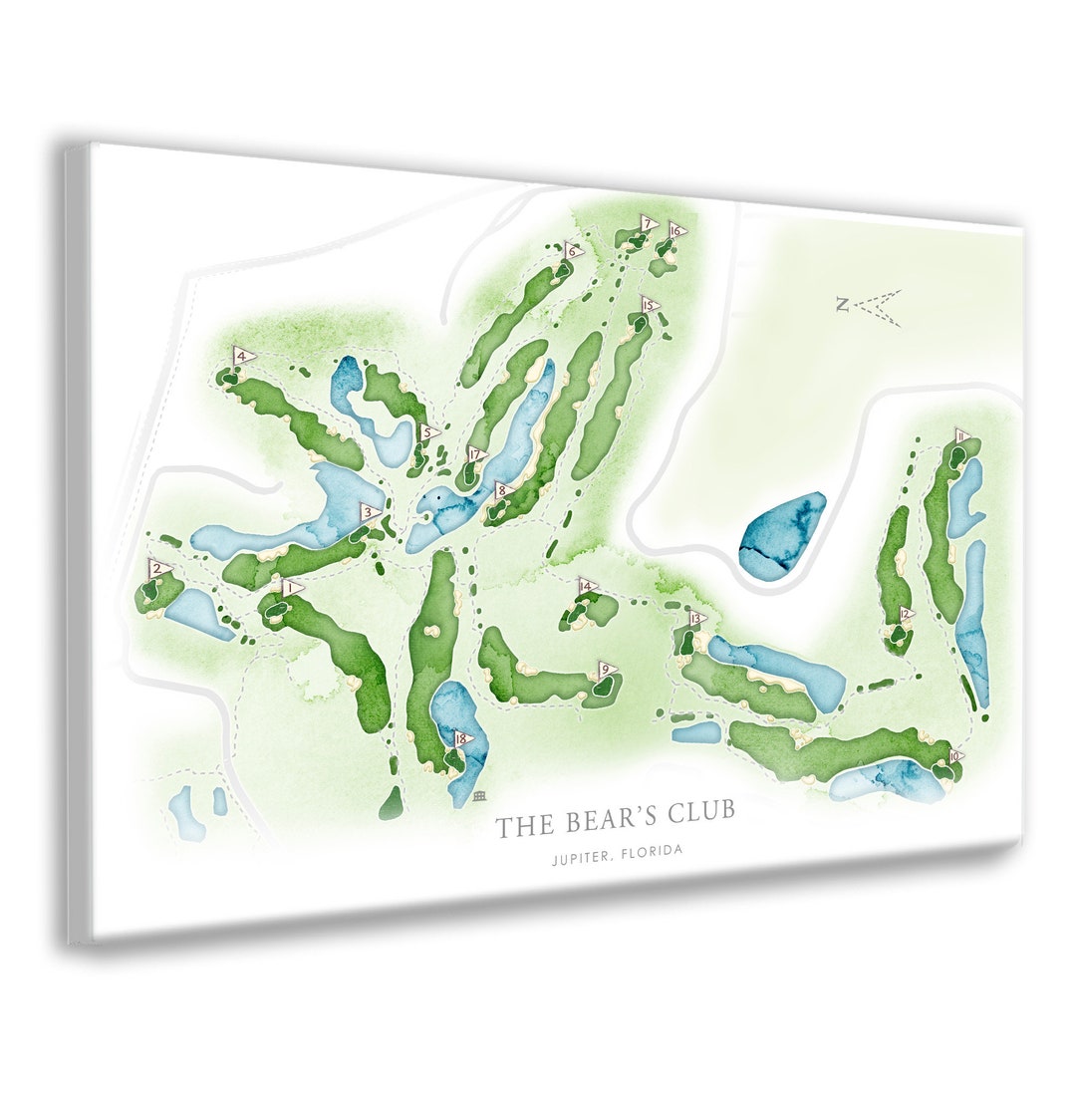 The Bear's Golf Course Map, Jupiter Florida Club Course Layout, Golf ...