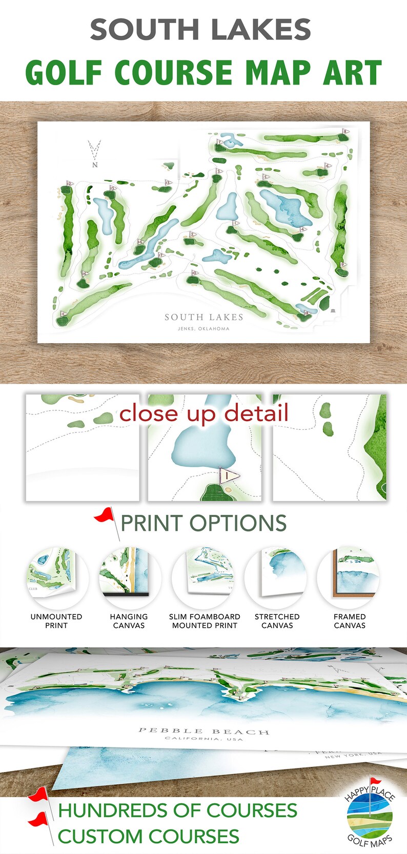 South Lakes Golf Course Map Oklahoma Course Layout Map of - Etsy