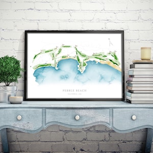 Custom Golf Course Map Print or Canvas. Personalized Golf Gift for ...