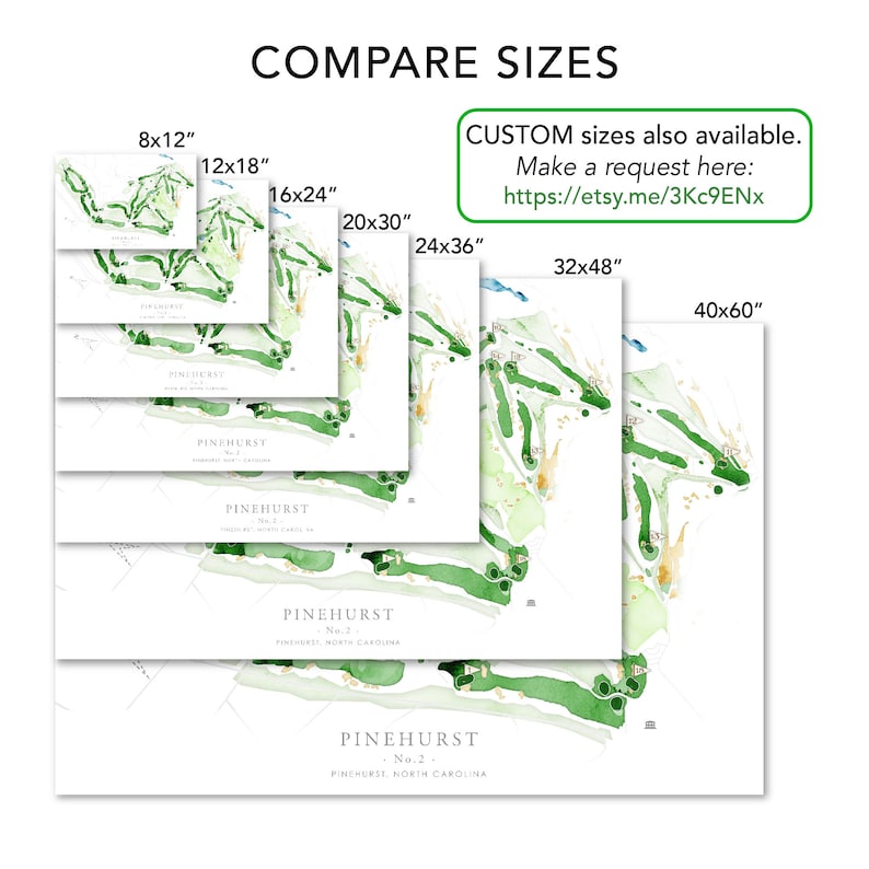 Pinehurst No.2 Golf Course Map Print, NC Golf Course Layout Print or ...