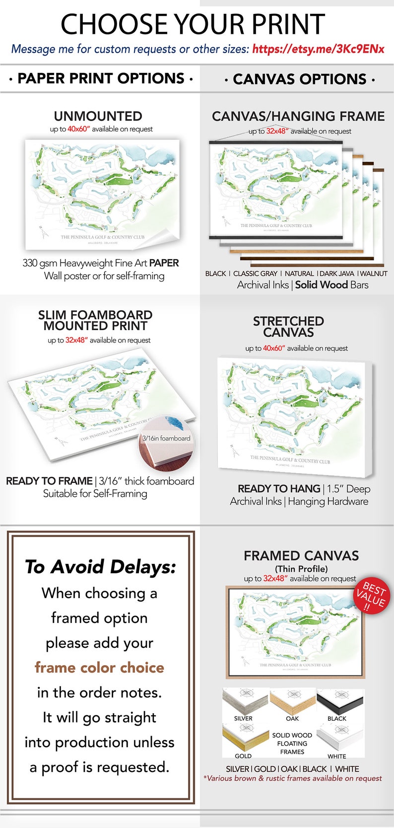 The Peninsula Golf Club Golf Course Map Print, Delaware Golf Course ...
