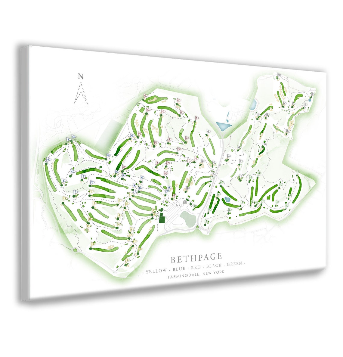 Bethpage State Park Golf Course Map, Layout of All 5 Courses, Long Island Golfing Print, Gift ...