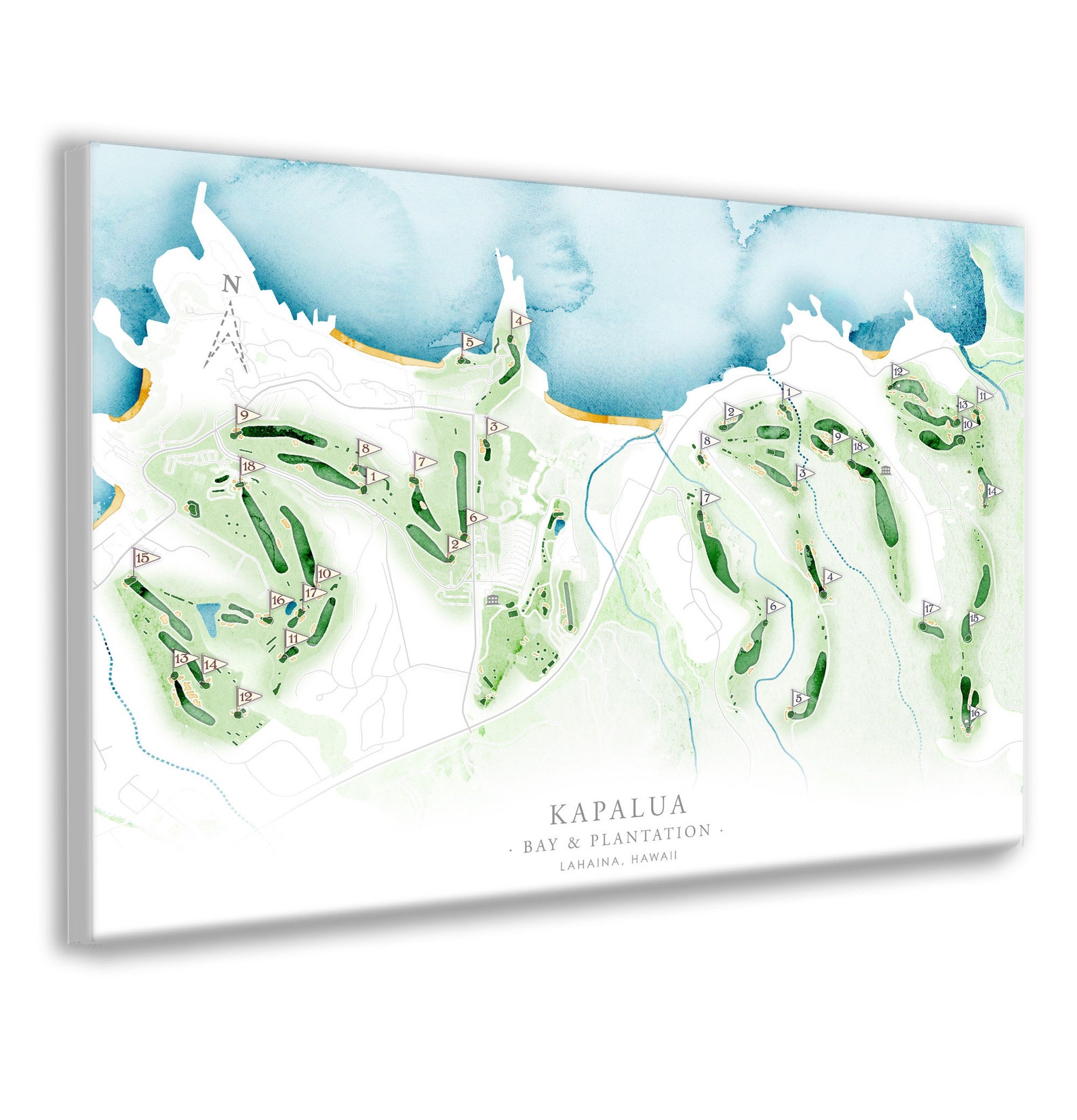 Kapalua Golf Course Map, Bay & Plantation Courses, Maui Hawaii Golf ...