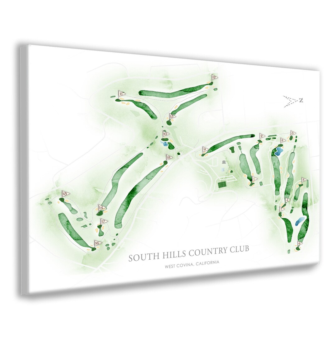 South Hills Golf Course Map, Californian Golf Course Layout ...
