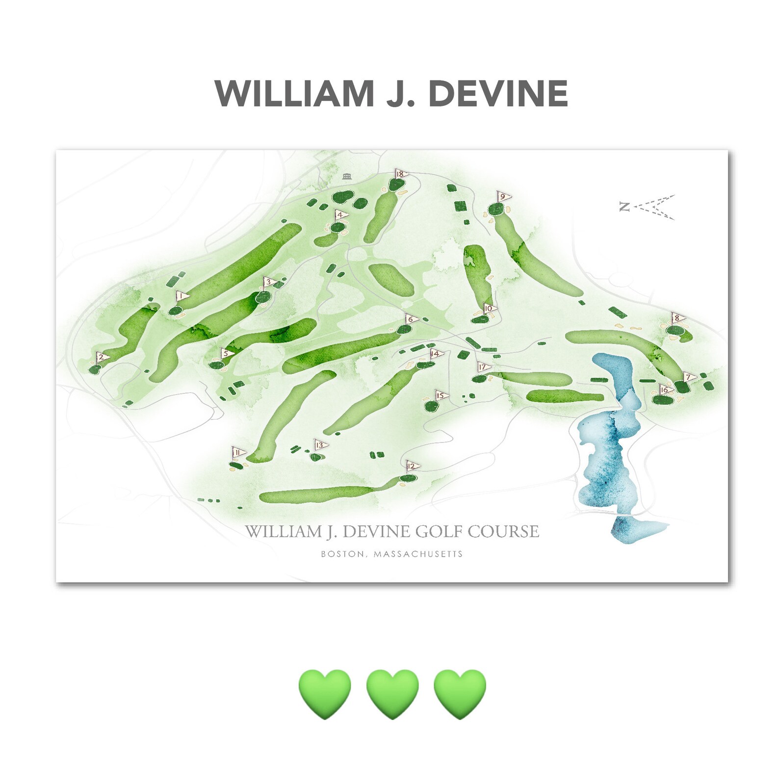 William J. Devine Golf Course Map, Layout Golf Course in MA Golfer ...