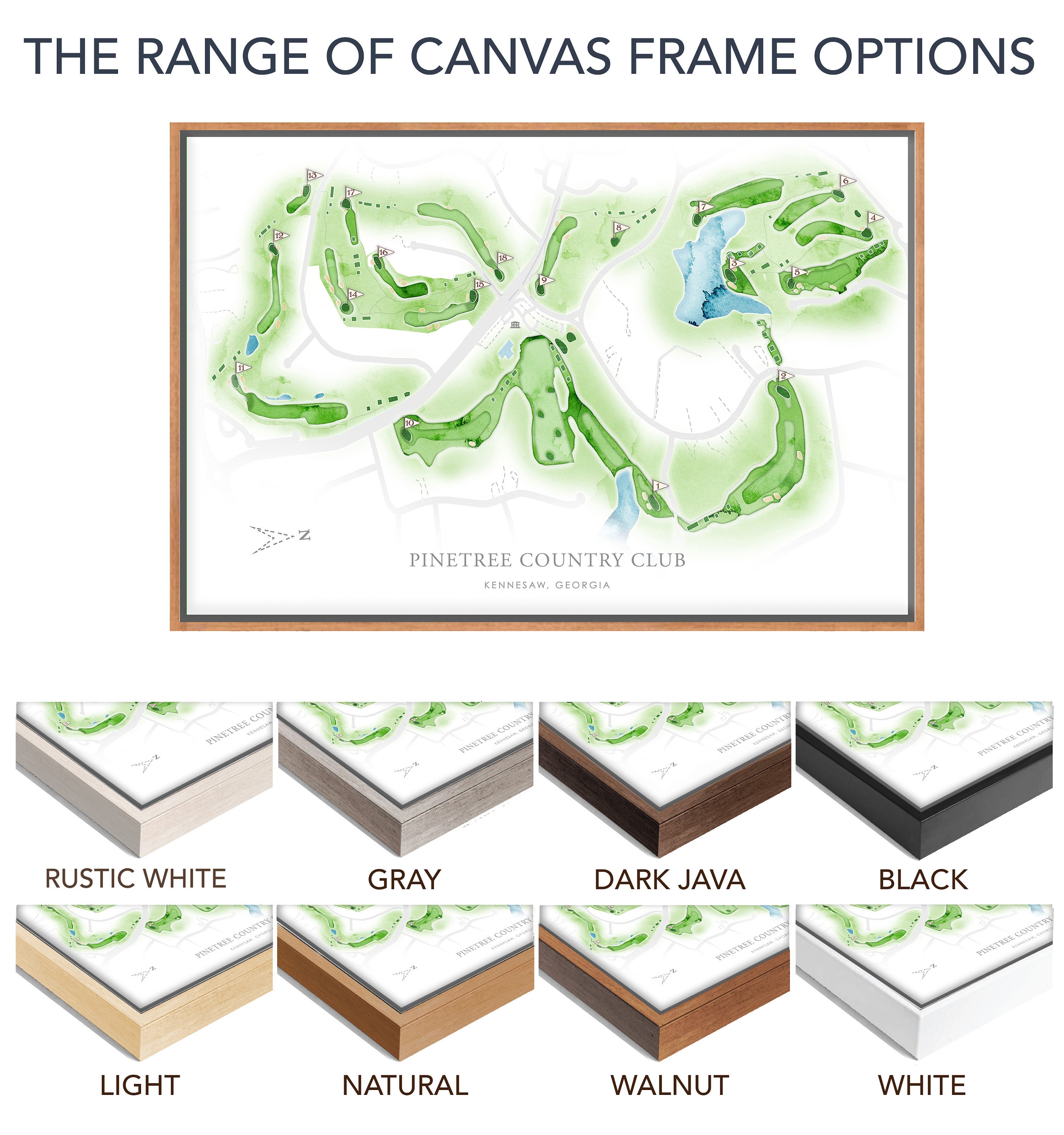 Pinetree Country Club Golf Course Map Print, Kennesaw Georgia Golf ...