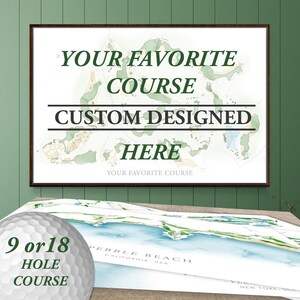 Custom Golf Course Map Print or Canvas. Personalized Golf Gift for ...