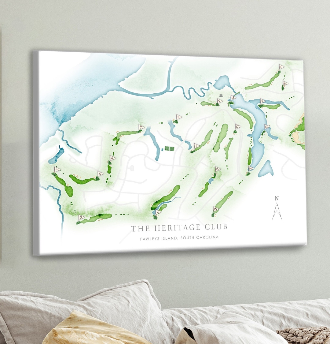 The Heritage Club Golf Course Map, South Carolina Courses, Personalized ...